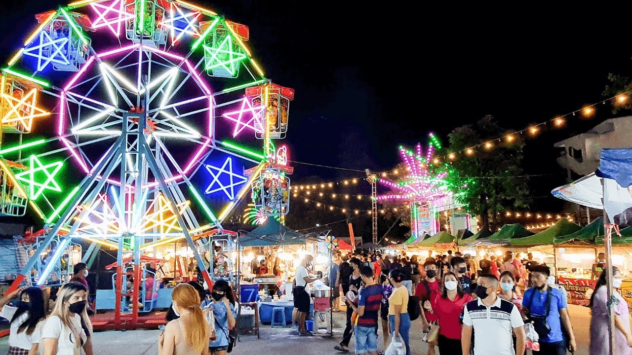 Bangkok Street Food Festival & Funfair Night Market 🇹🇭 Thailand 2021 ...