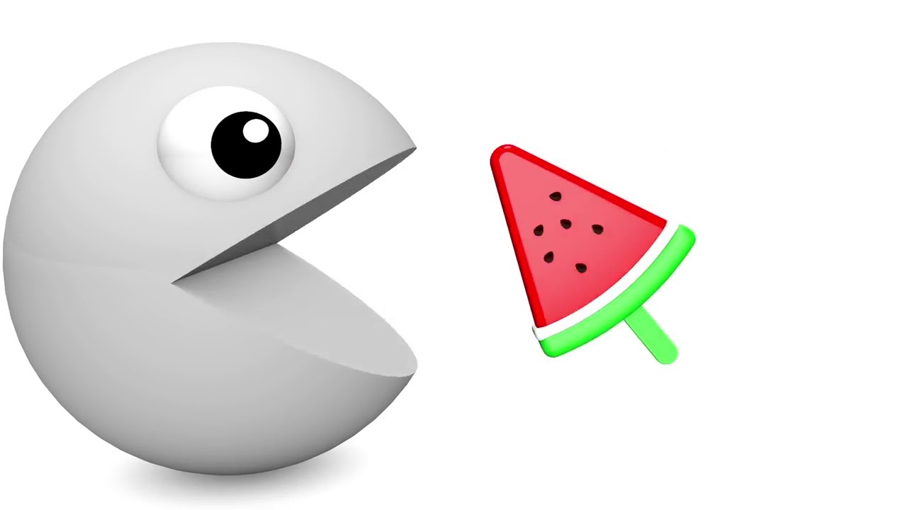 Learn Colors with 3D Pac man Watermelon Bar Nursery Rhymes for Kids ...