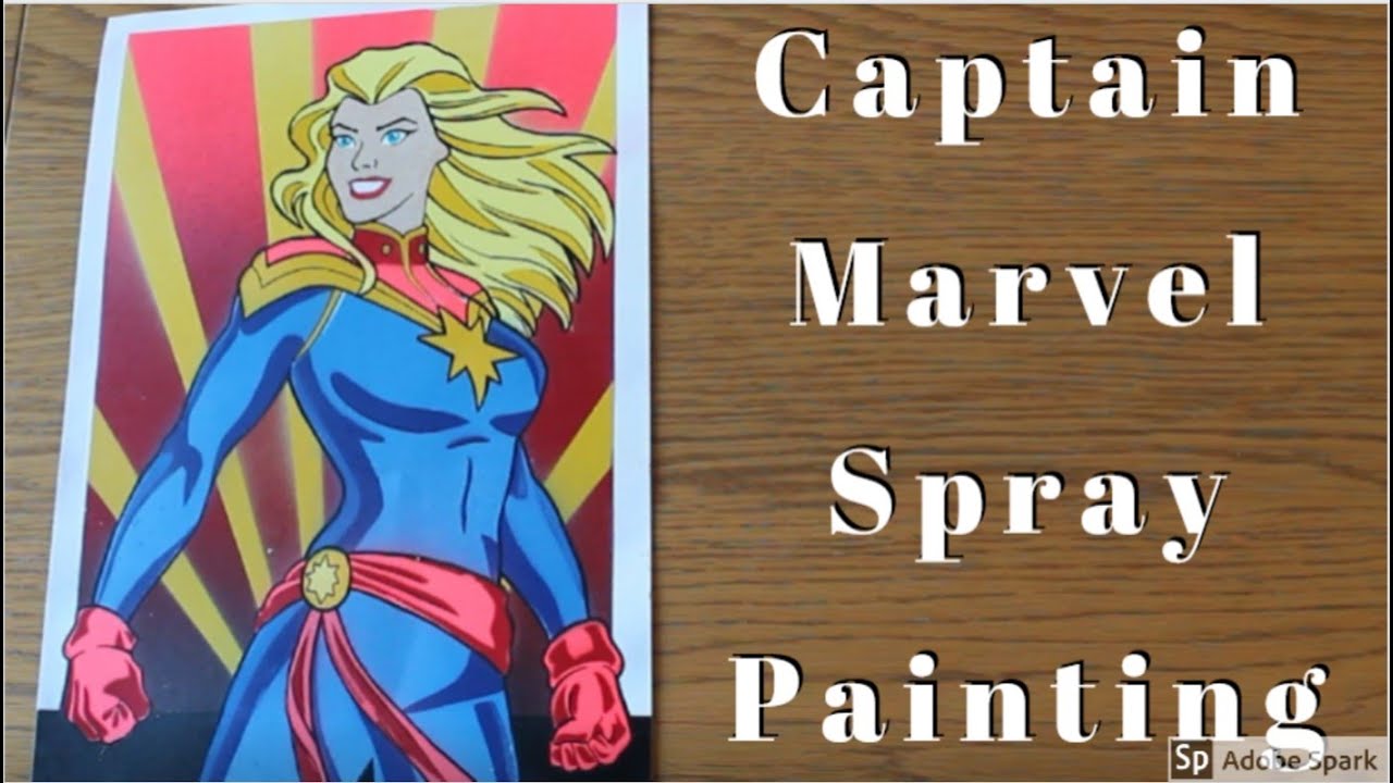 Captain Marvel | Multi Layer Stencil Spray Painting - YouTube