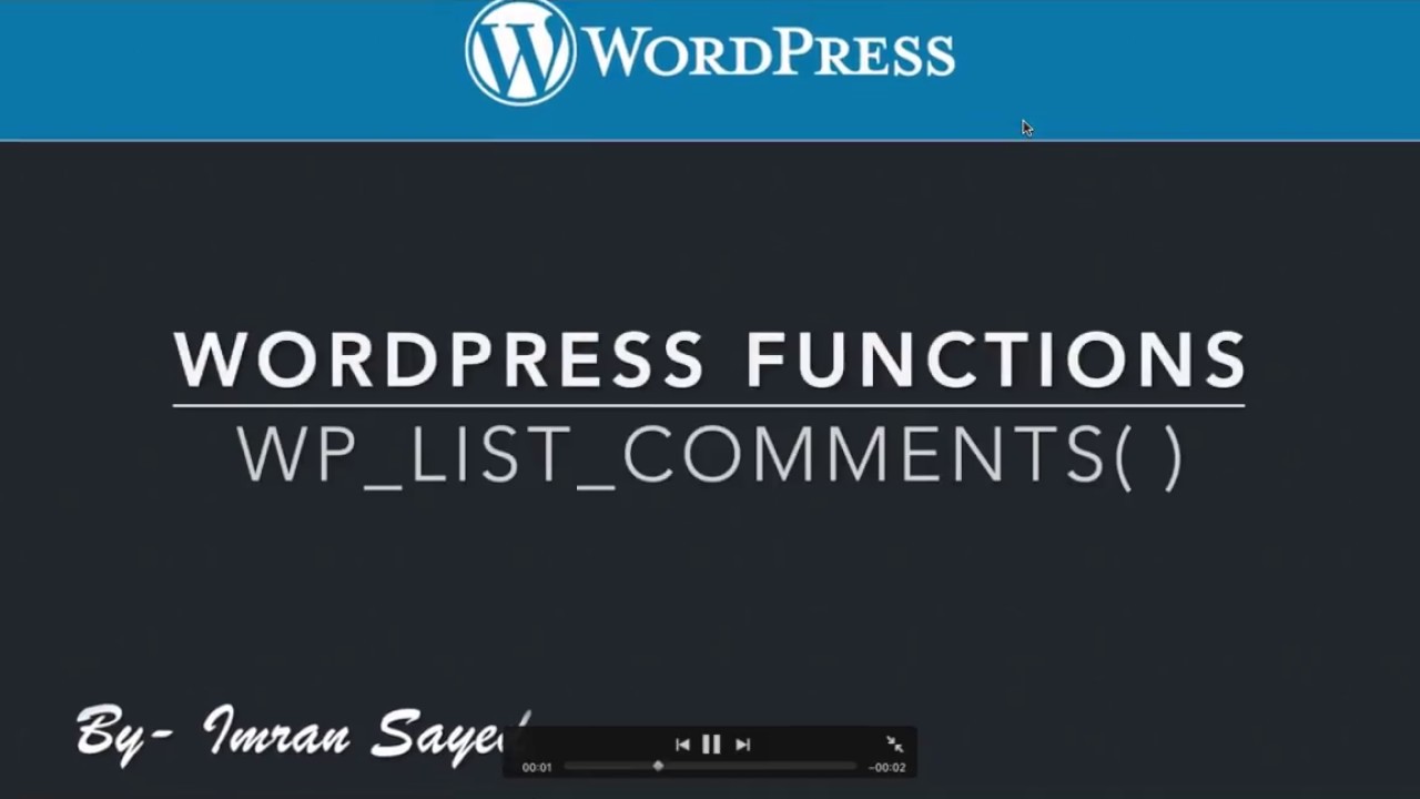 WordPress Functions Wp List Comments Part 9 YouTube wordpress-functions-wp-list-comments-part-9-youtube