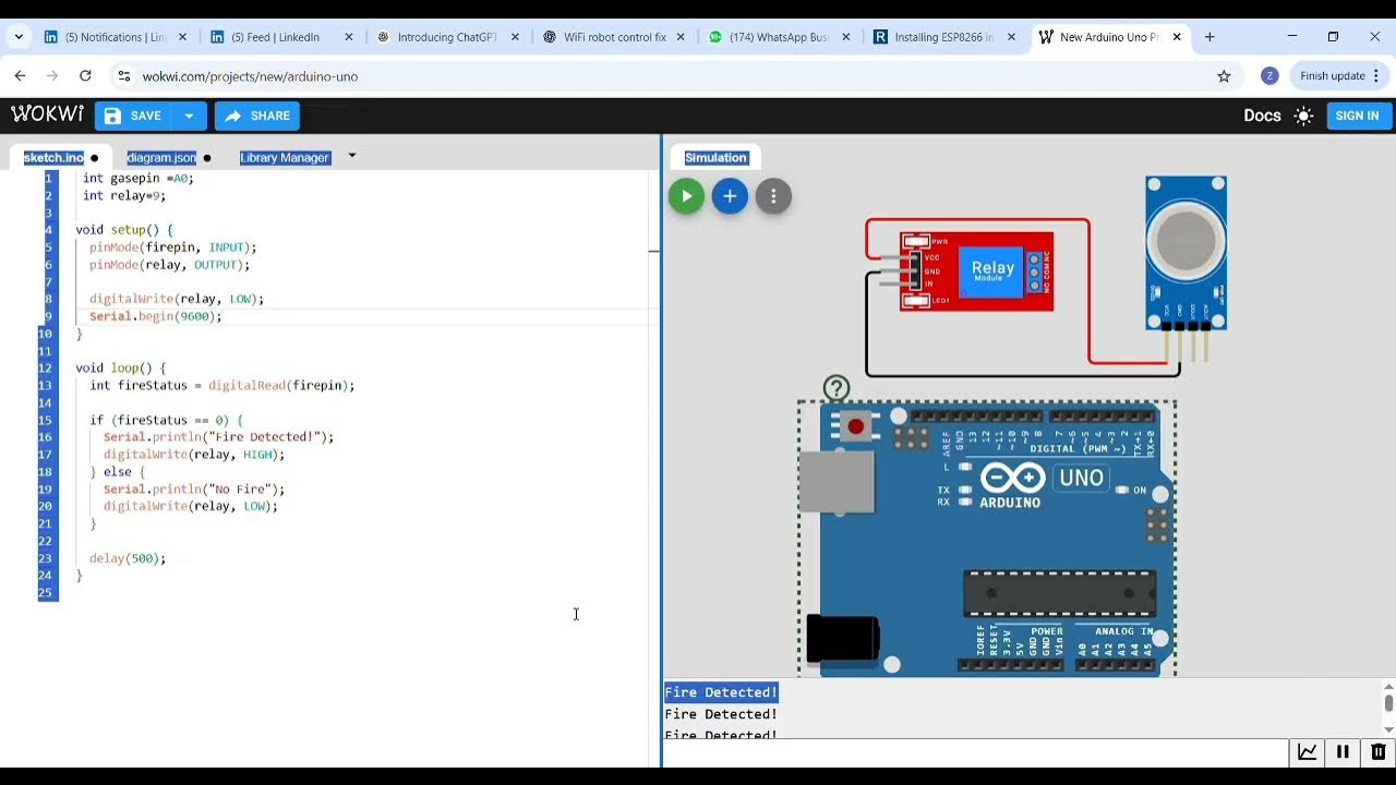 Gas Detection using Arduino UNO | Wokwi Online Simulation Tool For ...