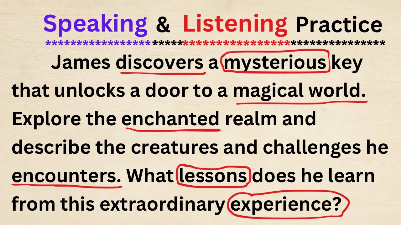 English Reading Speaking and listening Practice Enhance Your English ...