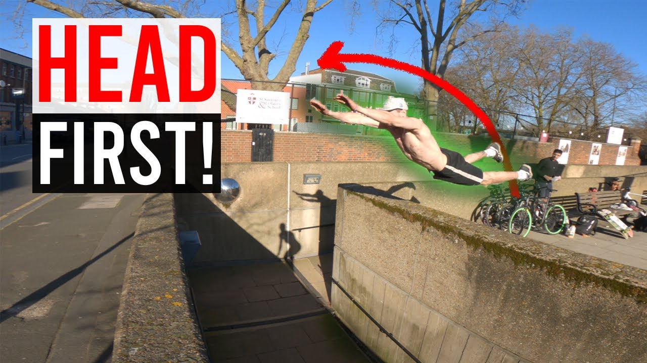 HUGE Parkour Jump! - Diving HEAD FIRST - YouTube