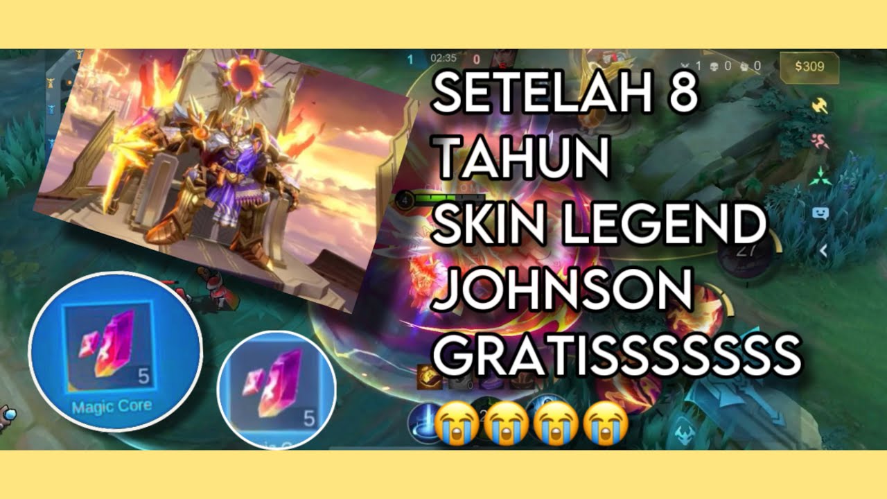 [MLBB] DAPAT SKIN LEGEND JOHNSON GRATISSSSSSSSS 100000% PANEN DAN ...