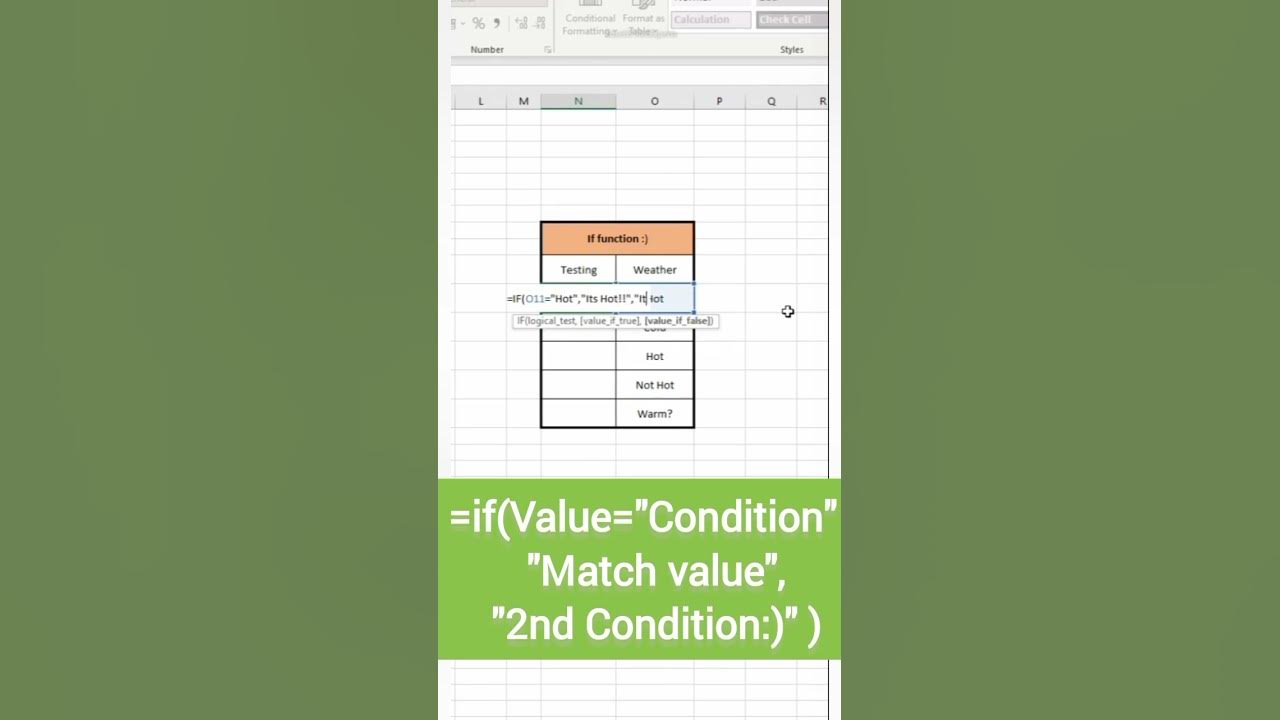 How To Use If Function Iffunction Ifcondition Youtube