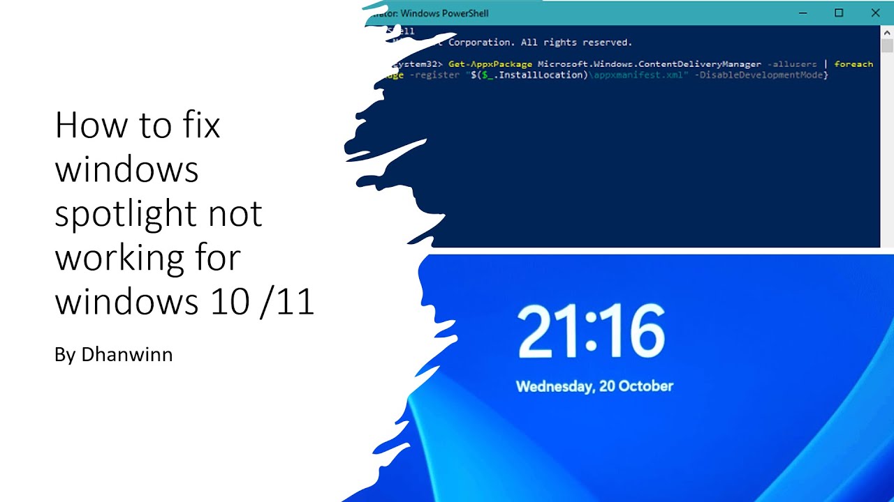 How to fix windows spotlight not working for windows 10 /11 - YouTube