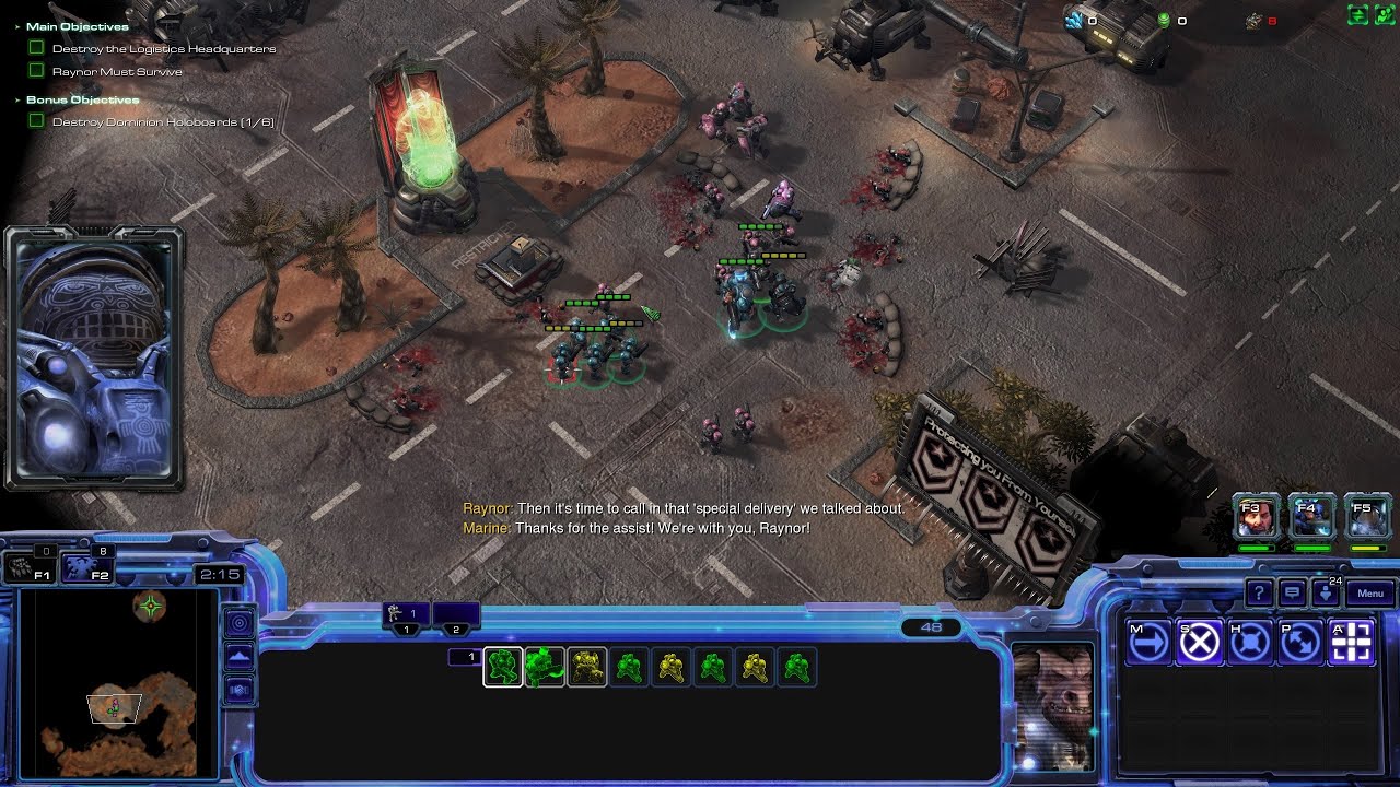 StarCraft 2 WoL (1-7 Players Coop) Mission 1 - Liberation Day - YouTube