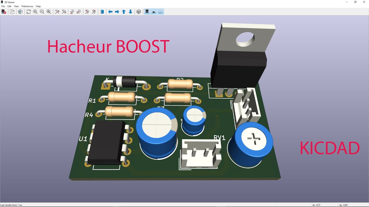 Hacheur BOOST PCB dans KICAD - YouTube