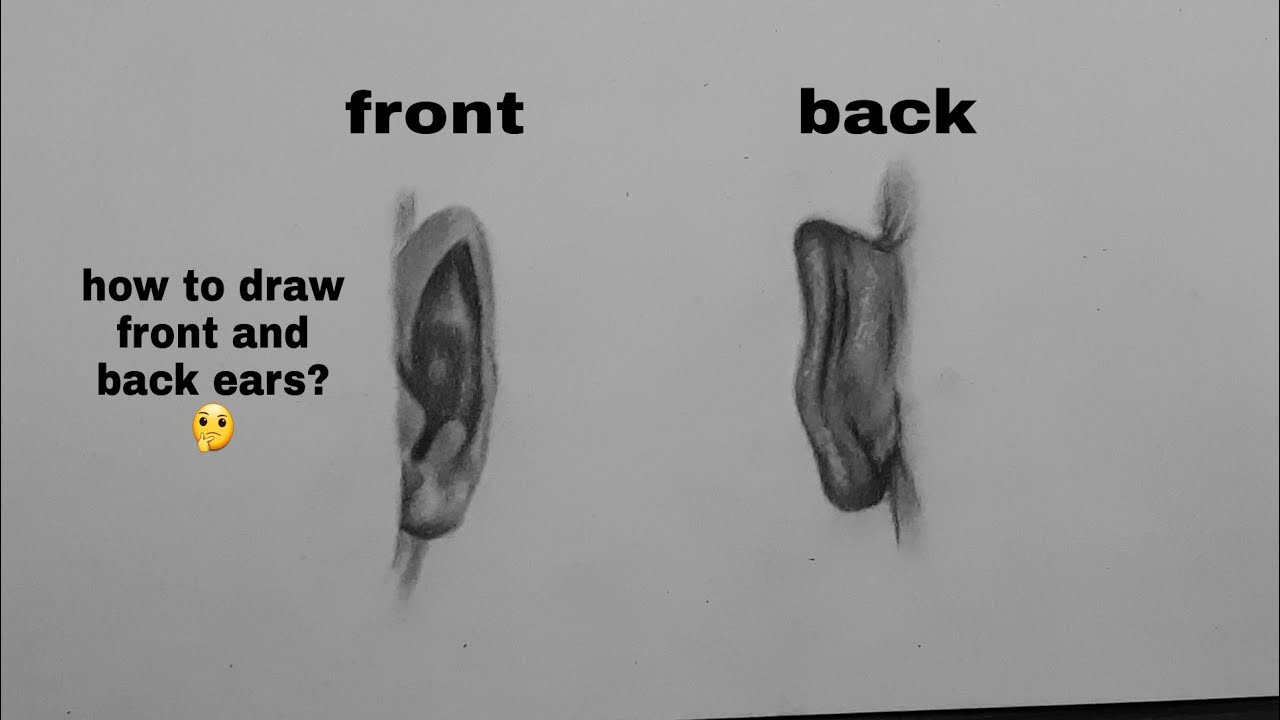 How to draw front, back ears? 🤔 easy step by step tutorial 💖 watch it ...