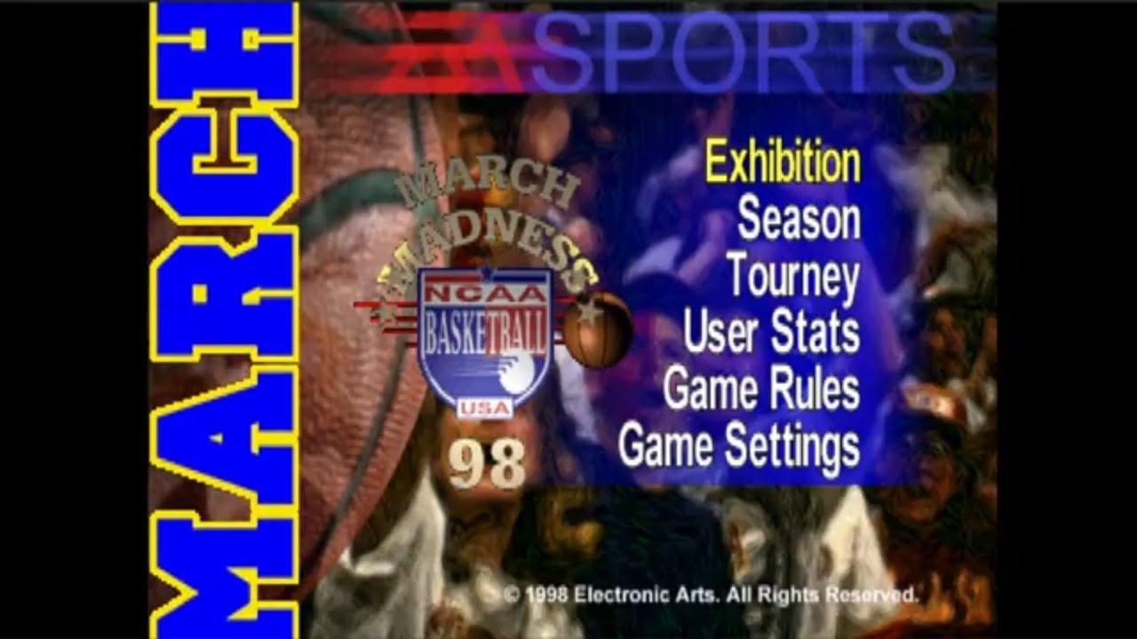 March Madness '98 - Sony PlayStation - Intro & Title Screen - YouTube