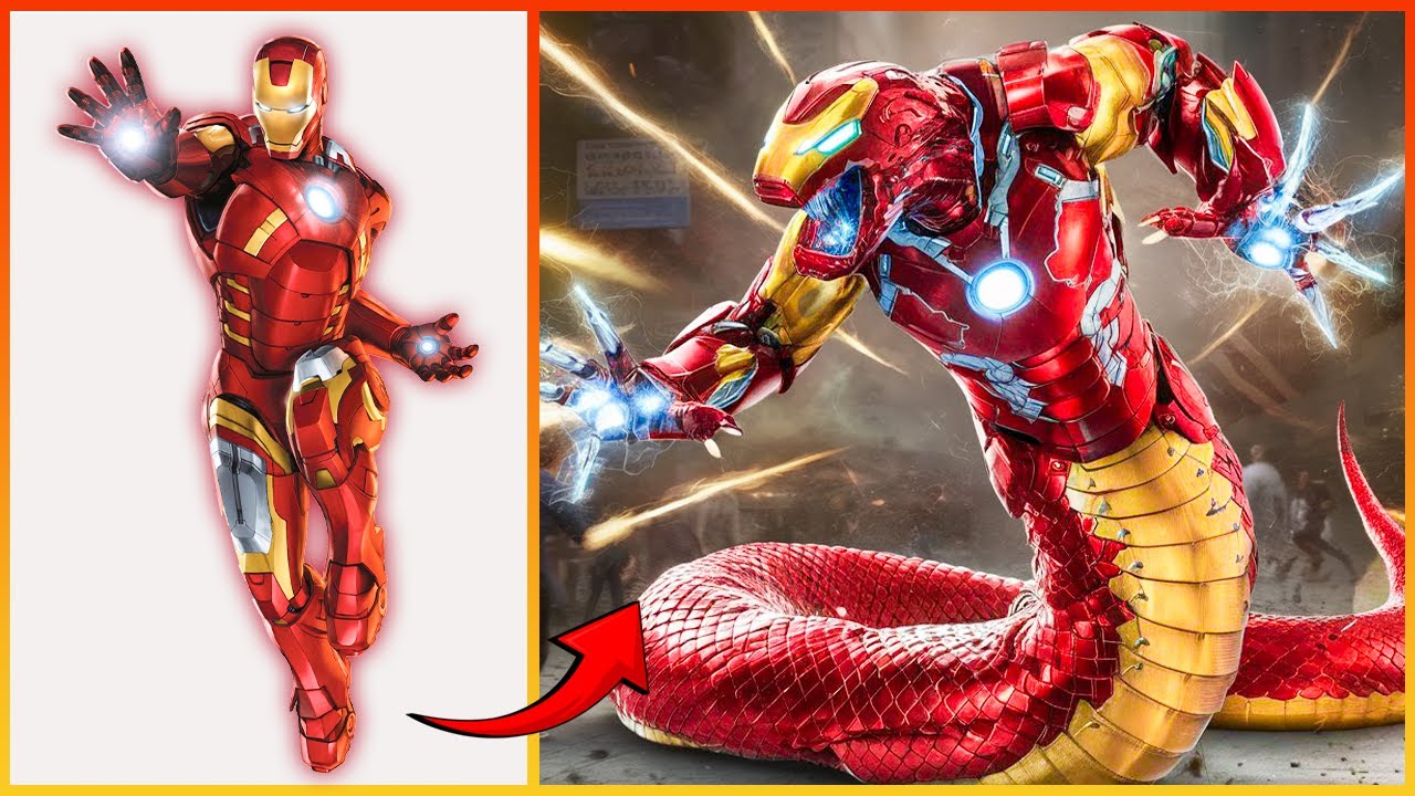 AVENGERS But Giant Serpent 🐍: Watch Marvel & DC Heroes Transform into ...