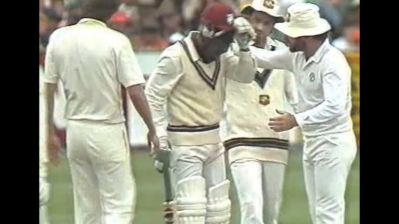 Crack! One back for the Aussies. Terry Alderman pins Gordon Greenidge ...