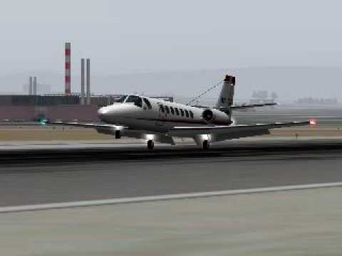 Cessna Citation Landing (X-PLane flight simulator) - YouTube