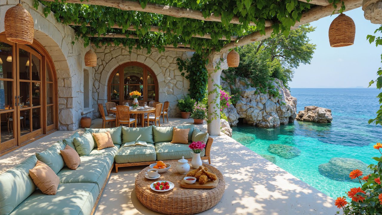 Positive Seaside Jazz | Smooth Cafe In Summer Villa With Ocean Breeze ...