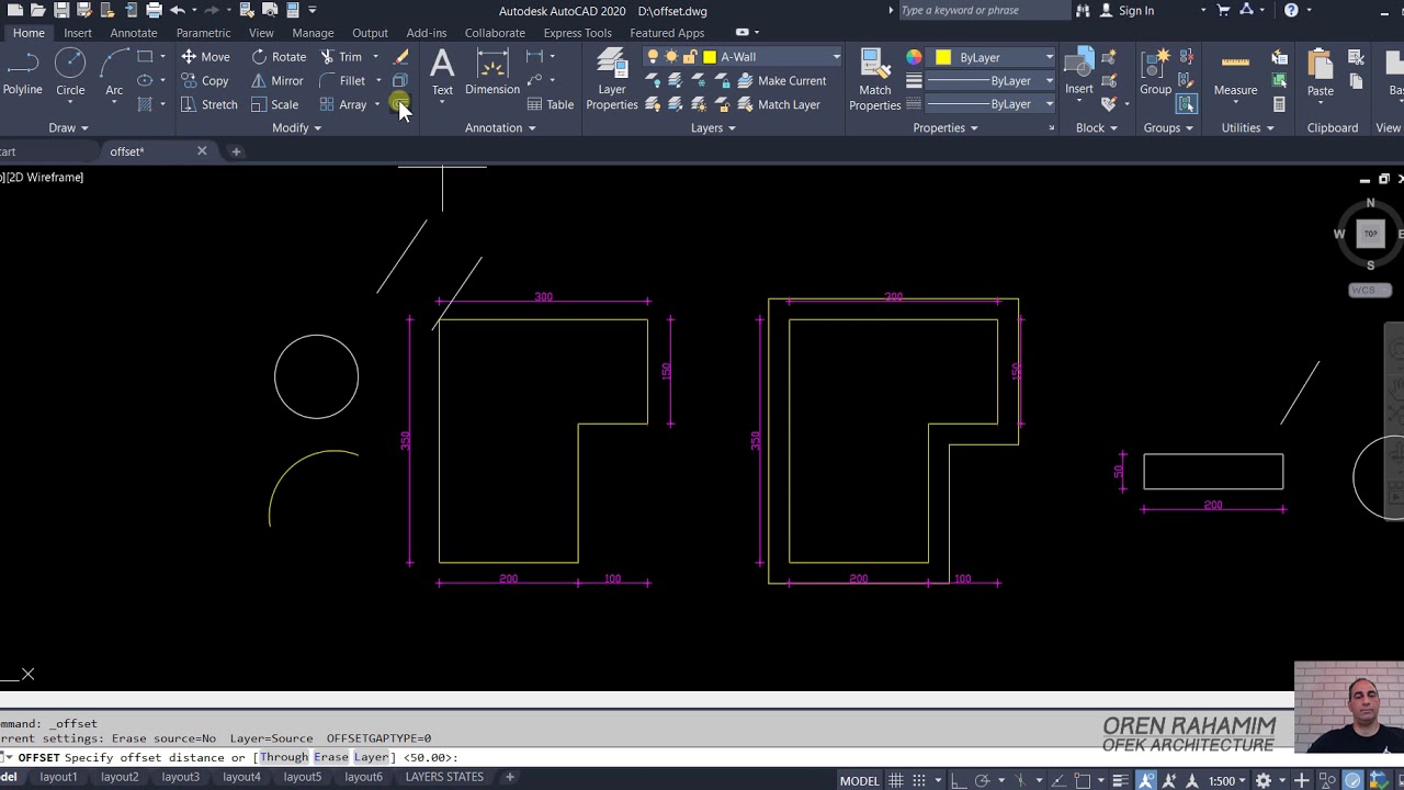 AutoCAD - Offset Command - YouTube
