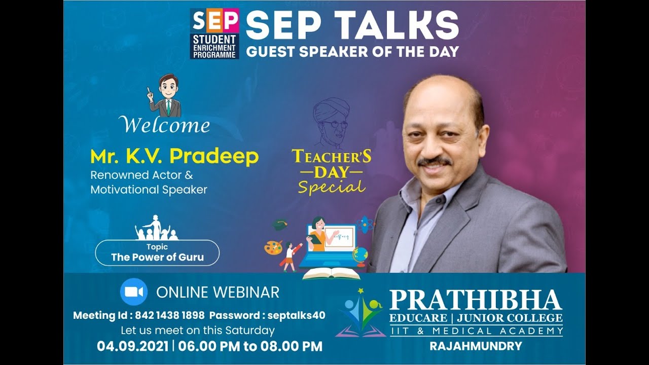 𝐌𝐚𝐬𝐭𝐞𝐫 𝐘𝐨𝐮𝐫 𝐌𝐢𝐧𝐝 by Actor K.V Pradeep on the Occasion Of Teachers' Day ...