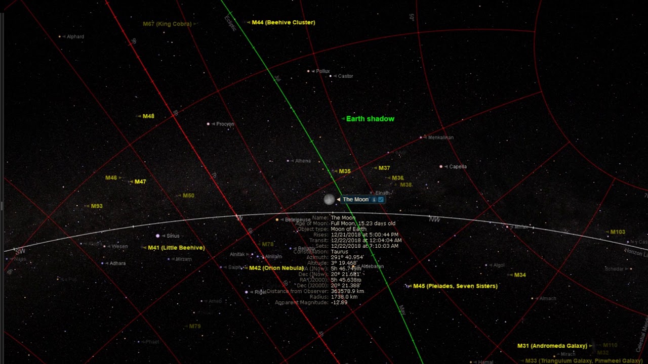 Declination change of the Moon over a single night of observation - YouTube
