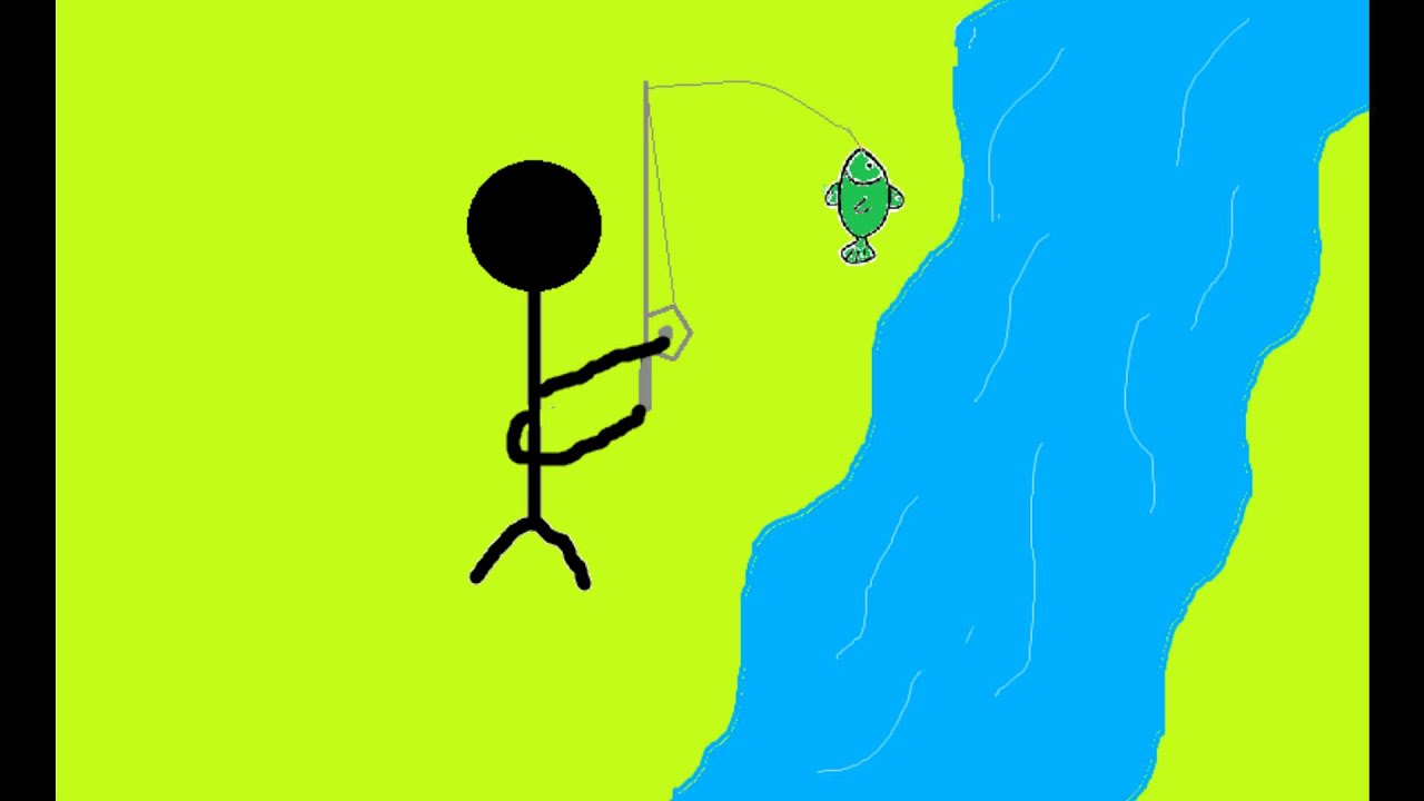 Stick Man Fishing - YouTube