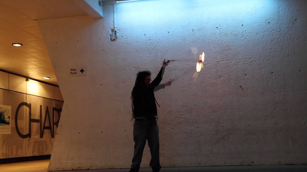 Fire poi with titanium powder - YouTube