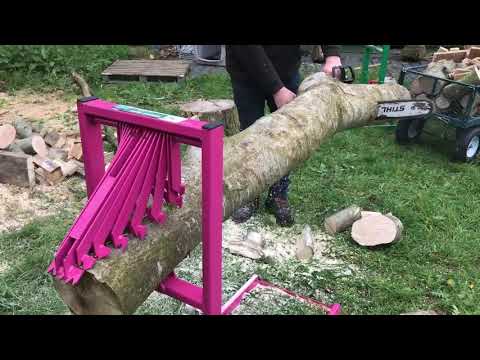 Timber Croc Chainsaw Stand/Log holder for cutting in action, demo with ...