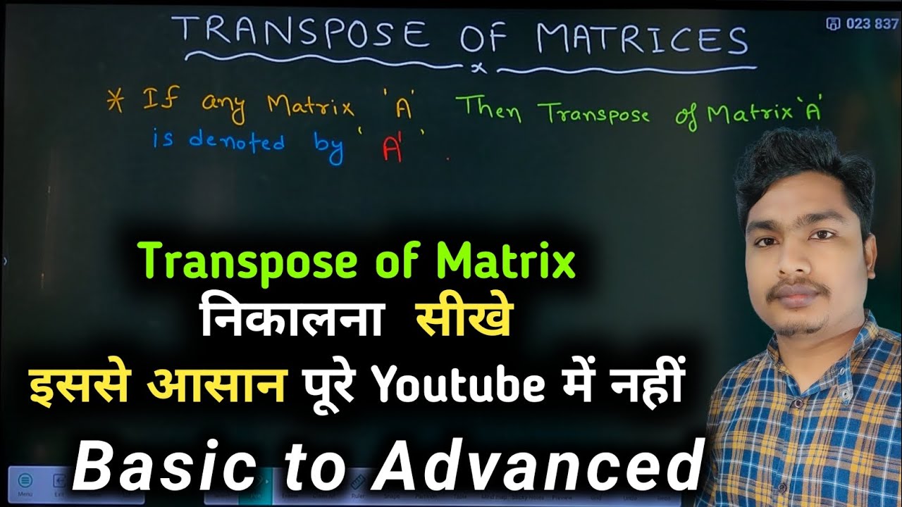 transpose of a matrix | transpose of a matrix class 12 | transpose ...