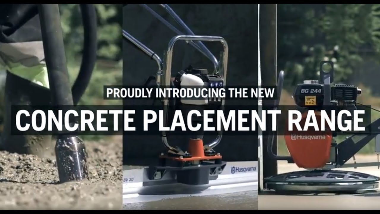 The new concrete placement equipment product range from Husqvarna - YouTube