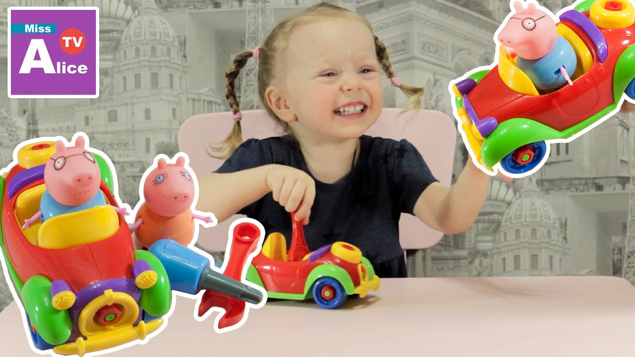 Машинка-конструктор с инструментами для Pepa Pig. Ремонтируем машину ...
