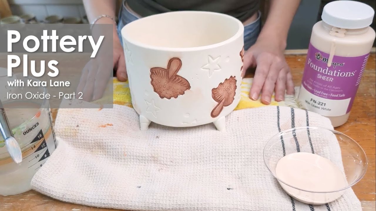 Pottery Tutorial- Layering Glaze Over Iron Oxide Wash - YouTube