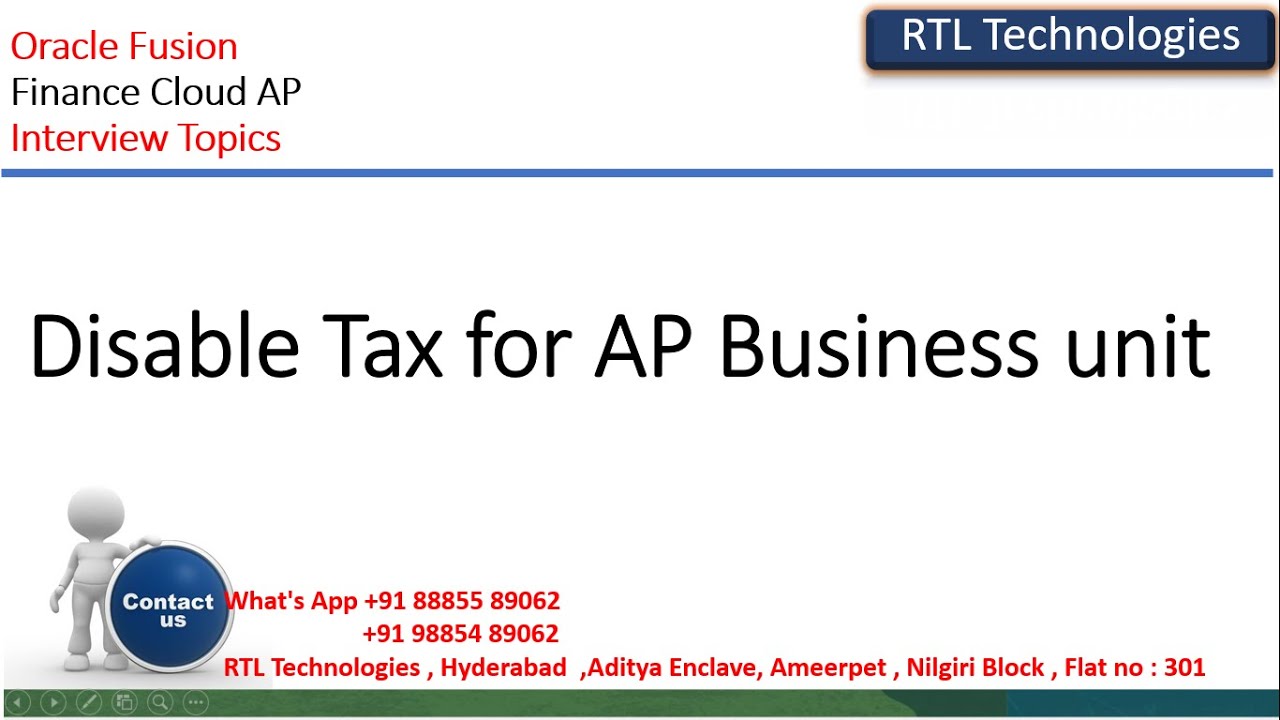 Oracle Fusion Cloud Finance | How to Disable Tax for the Business Unit ...