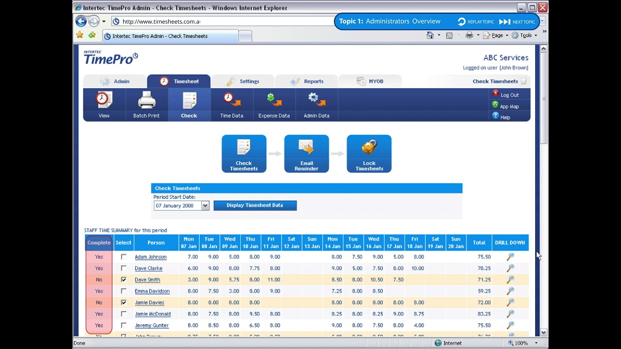 Administrator Tour - Intertec TimePro - YouTube