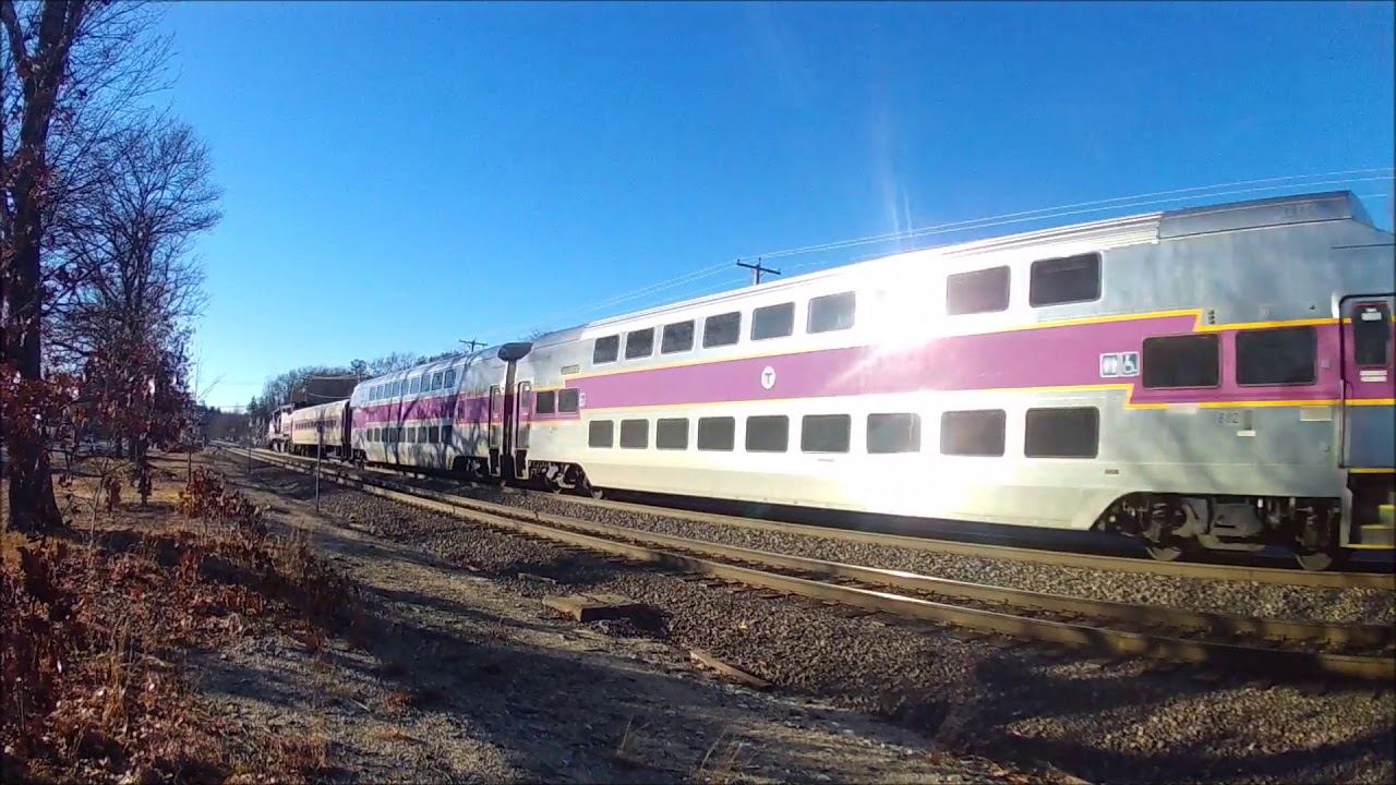 MASS DOT MBTA Locomotive #1130 Outbound on December 23 2018 - YouTube