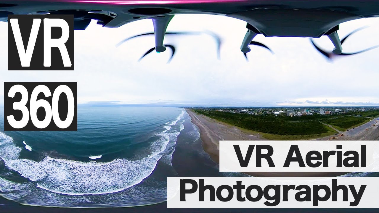 VR Aerial Photography / 浜辺のVR空撮 - YouTube