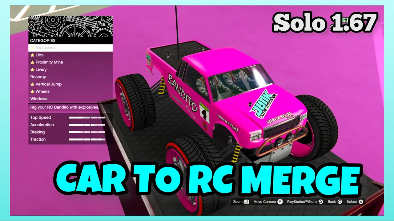 *UPDATED*(MERGE) SOLO CAR TO RC MERGE GLITCH IN GTA ONLINE|| (PS4/PS5 ...