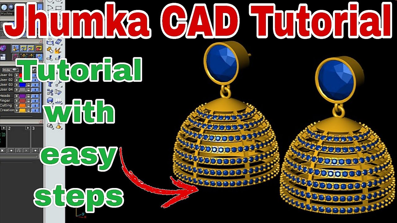 How to make Jhumka Earring || Jhumka Tutorial || #jewellerydesign #cad ...