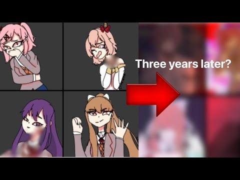 How much have I improved in three years?|redrawing my old ddlc fan art ...
