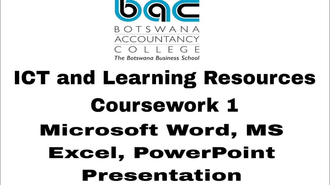 ICT and Learning Resources - Microsoft Word, MS Excel, PowerPoint ...