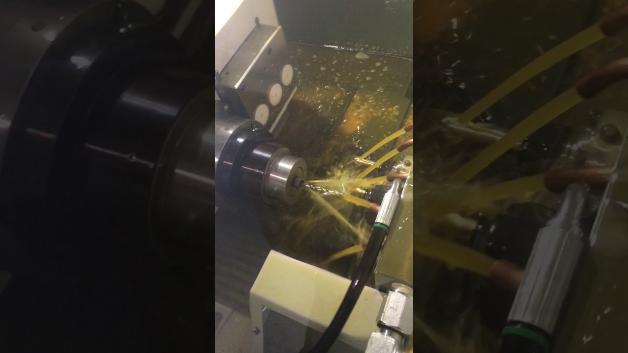 Cincom L32-VIII with integrated low cost medium pressure coolant - YouTube