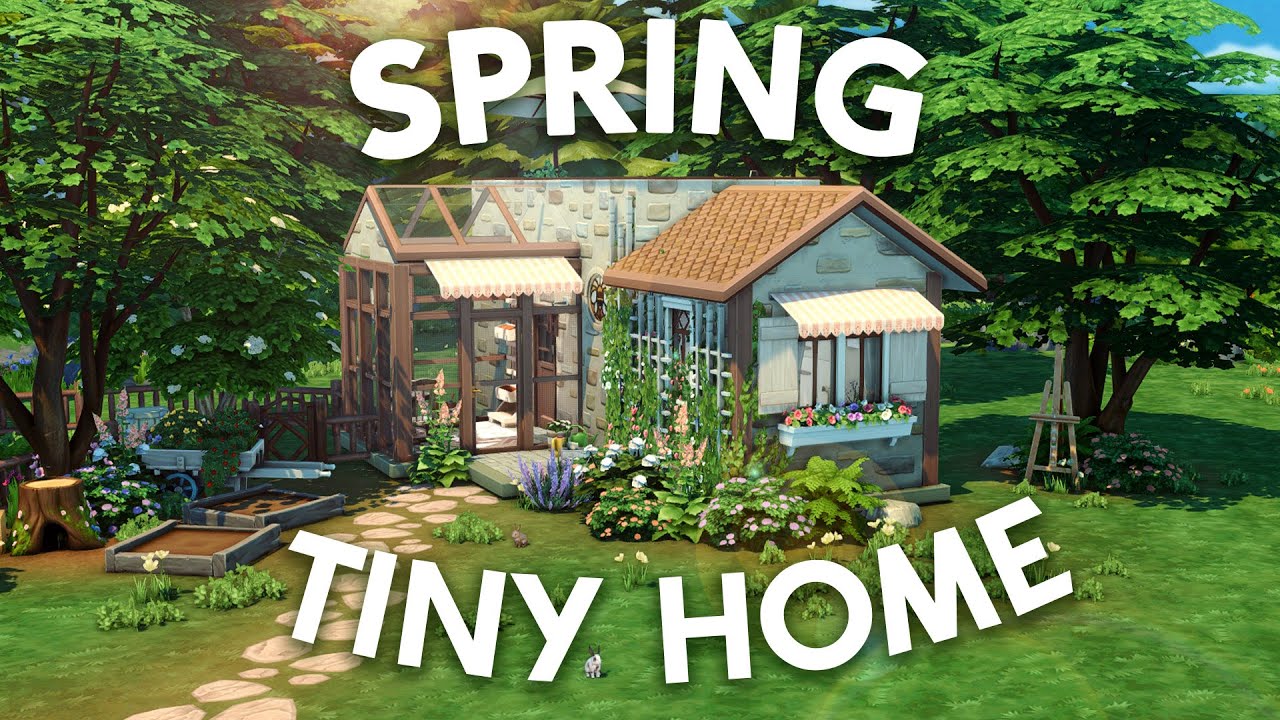 Spring Tiny Home // The Sims 4 Speed Build - YouTube