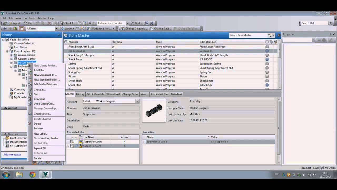 Autodesk Vault 2015 R2 - Vault Office Thick Client - YouTube