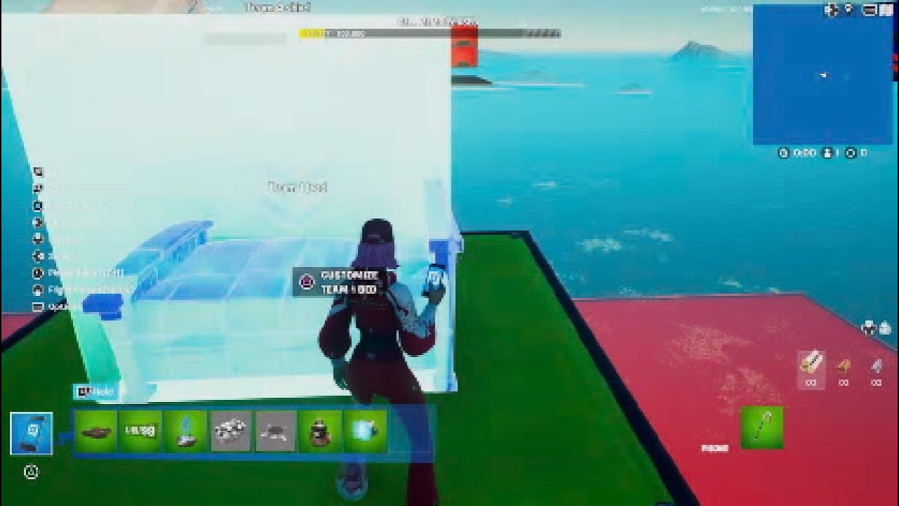 How to make a bed shield for a bedwars map in fortnite - YouTube