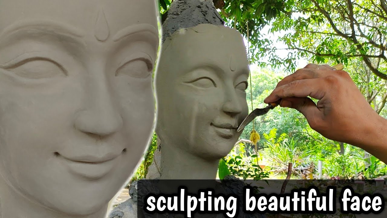 sculpting a face / cement work/ tutorial/ by Mohit Sharma - YouTube