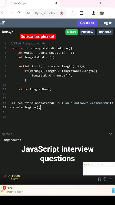 55/100. JavaScript interview questions #coding #dsa #javascript #programming #code #codes - YouTube