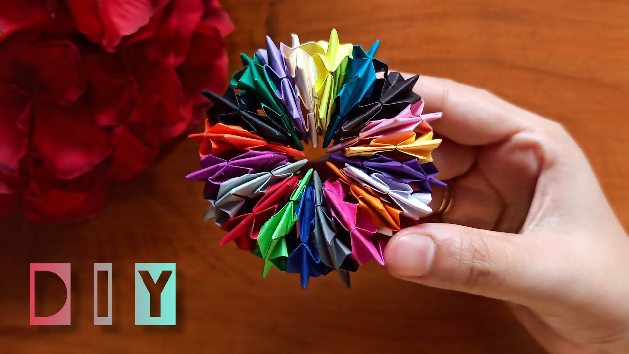 DIY-🌈 3D origami paper craft tutorial || Beautiful paper toy antistress ...