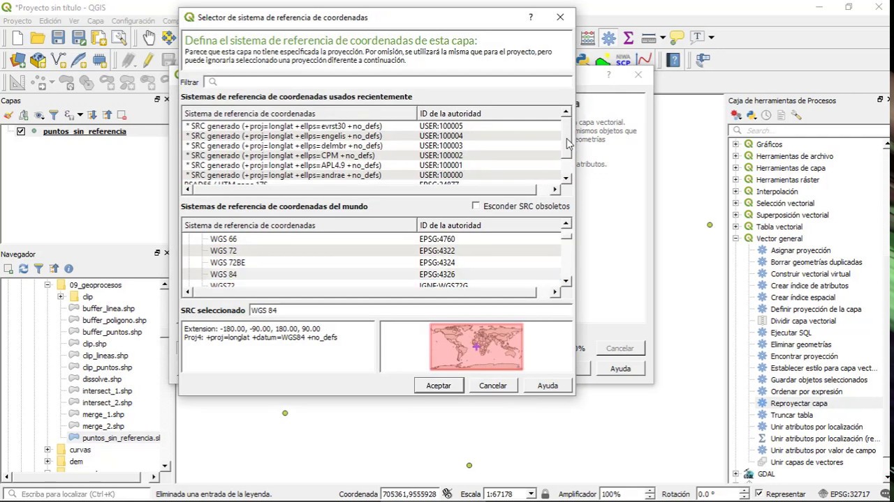 Reproyectar Una Capa En Qgis 3 Youtube