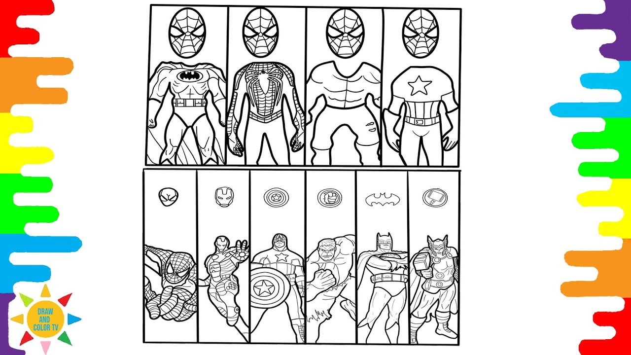 MEGA SPEED Superheroes Coloring Pages | Spiderman Coloring | Hulk ...