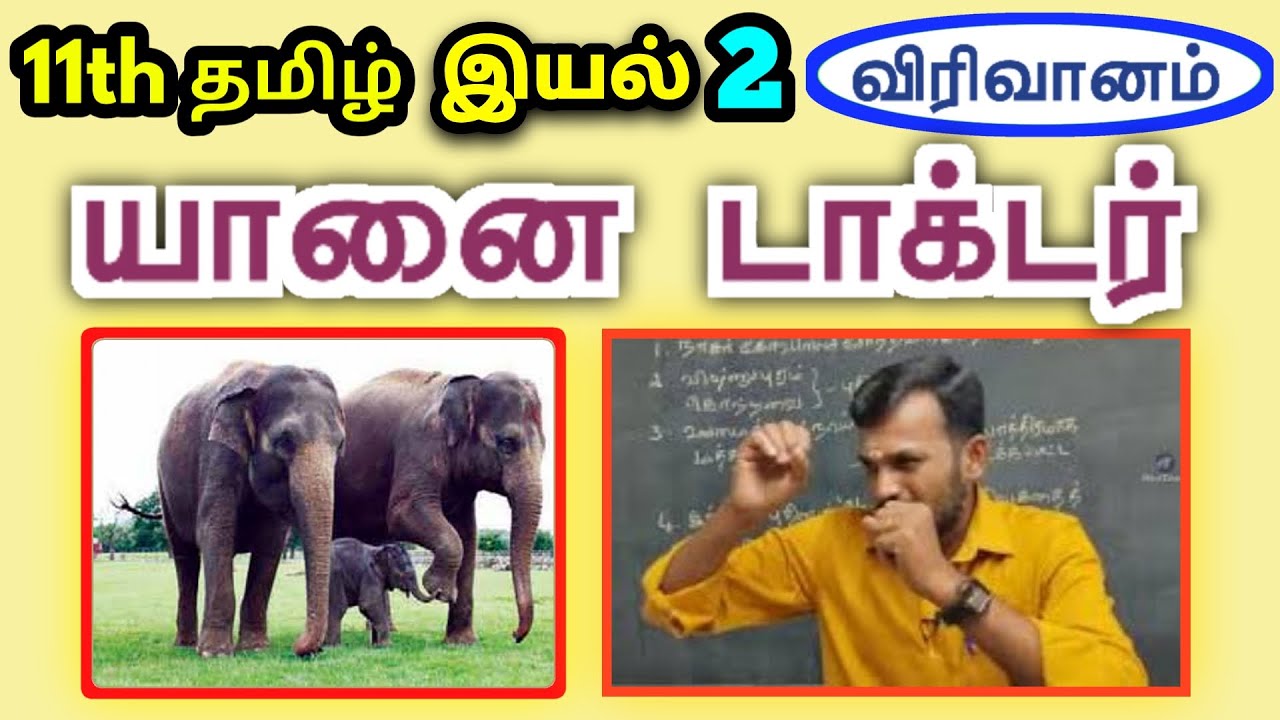 11th யானை டாக்டர் இயல் 2 துணைப் பாடம் | 11th Tamil Yaanai Doctor Unit 2 ...