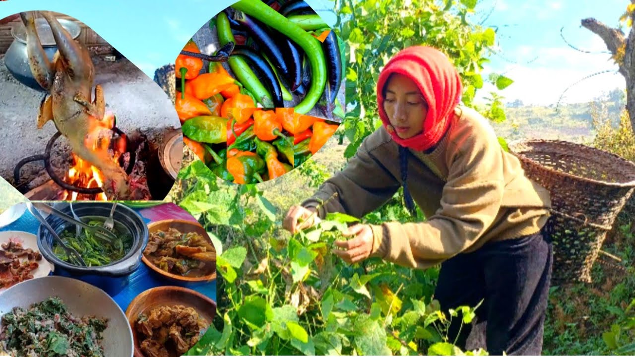 Tangkhul Naga family village life in Manipur/family reunion /cooking ...