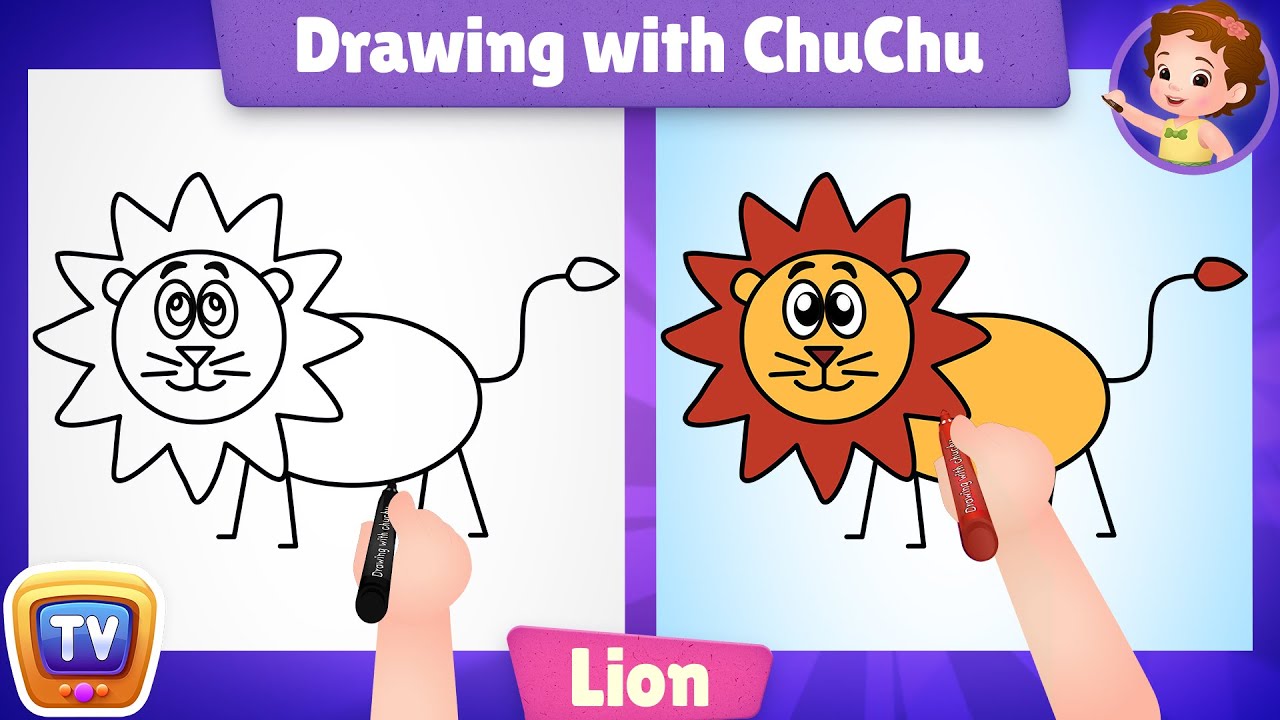 How to Draw a Lion - More Drawings with ChuChu - ChuChu TV Drawing ...