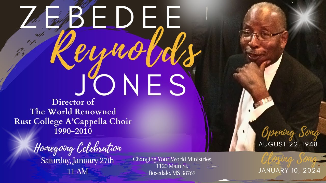Celebration of Life for Zebedee Reynolds Jones - YouTube