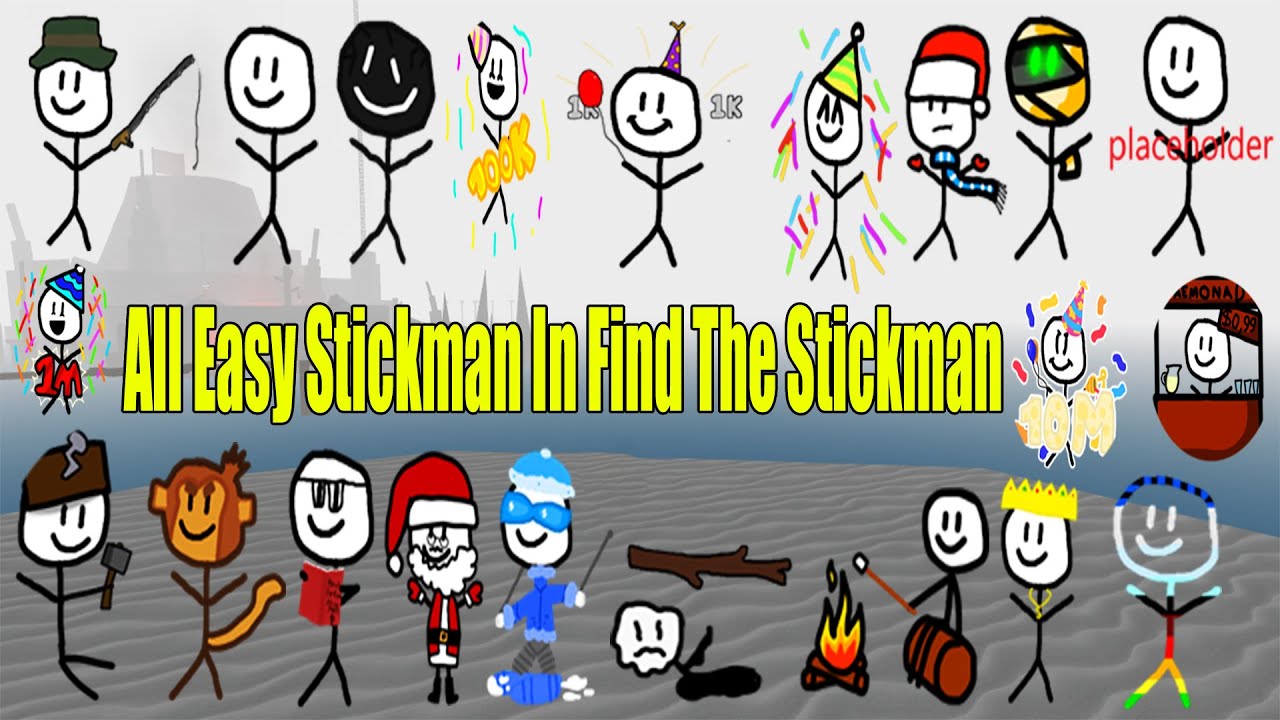 How To Get ALL EASY STICKMAN BADGES in Find The Stickman II Roblox ...